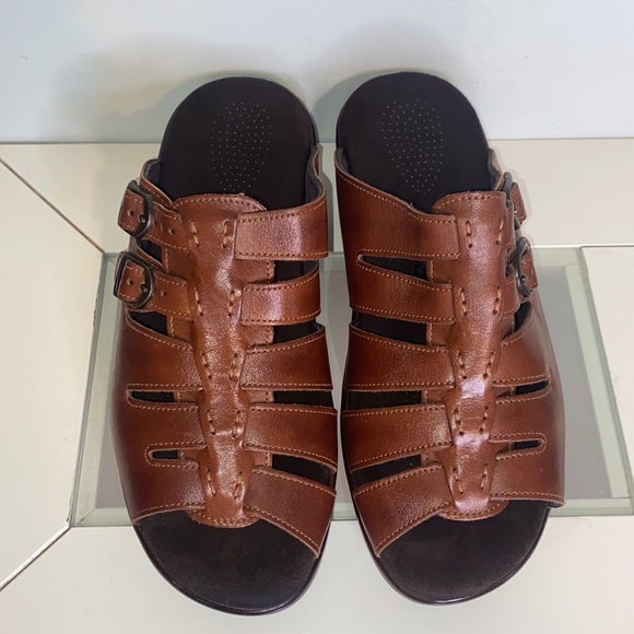 SAS | Shoes | Sas Tripad Comfort Tango Brown Leather Slide Strappy ...